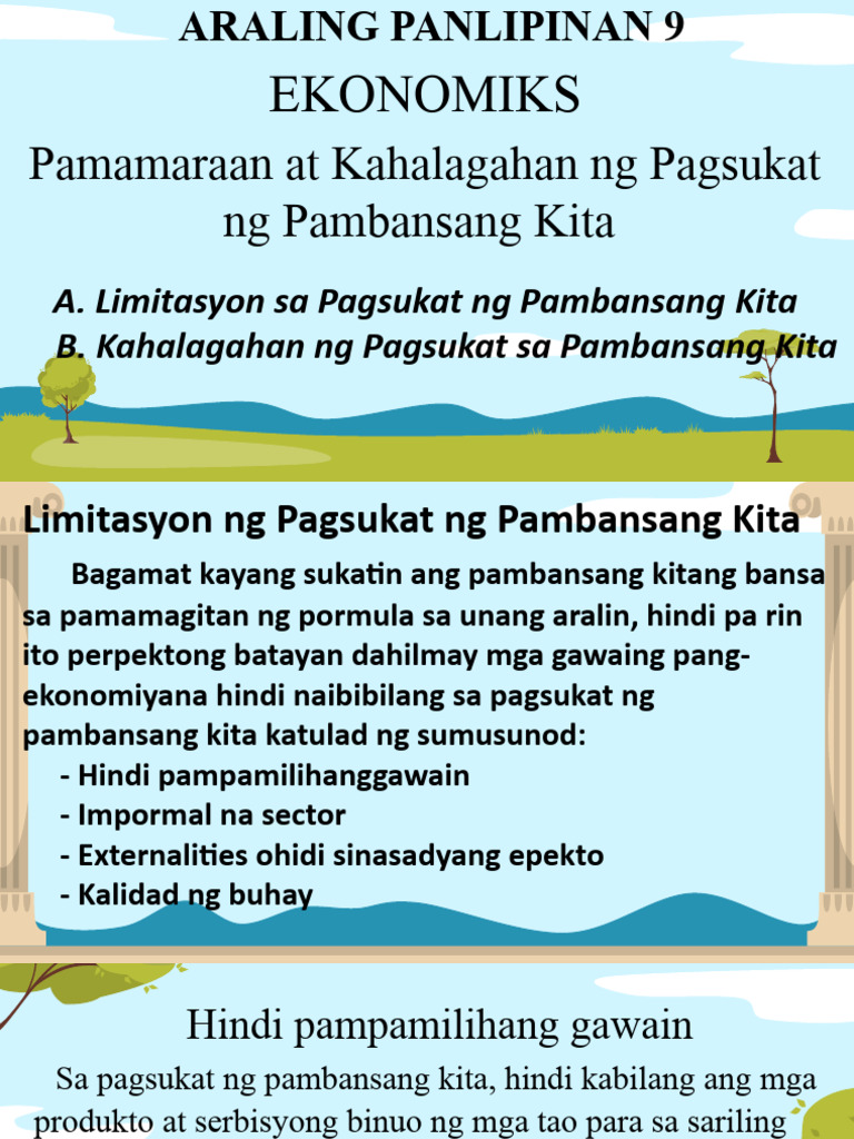 Pamamaraan at Kahalagahan NG Pagsukat NG Pambansang Kita | PDF Pamamaraan at Kahalagahan NG Pagsukat NG Pambansang Kita | PDF