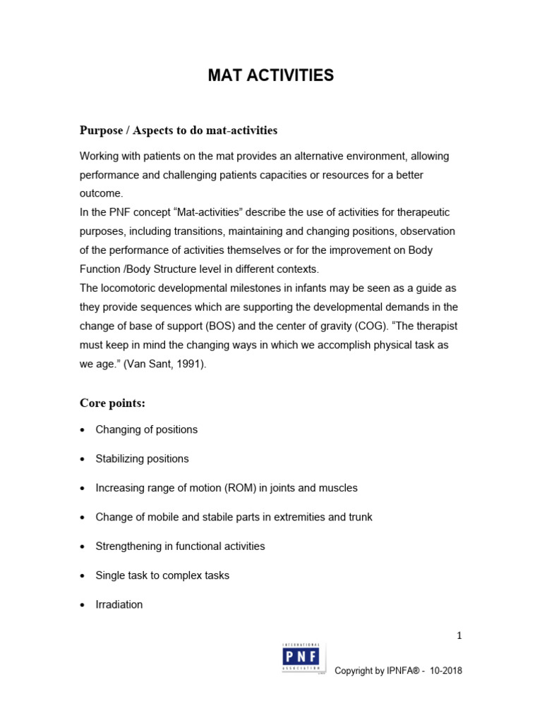 Mat Activities Common Script 2018 | PDF | Anatomical Terms Of Motion ...