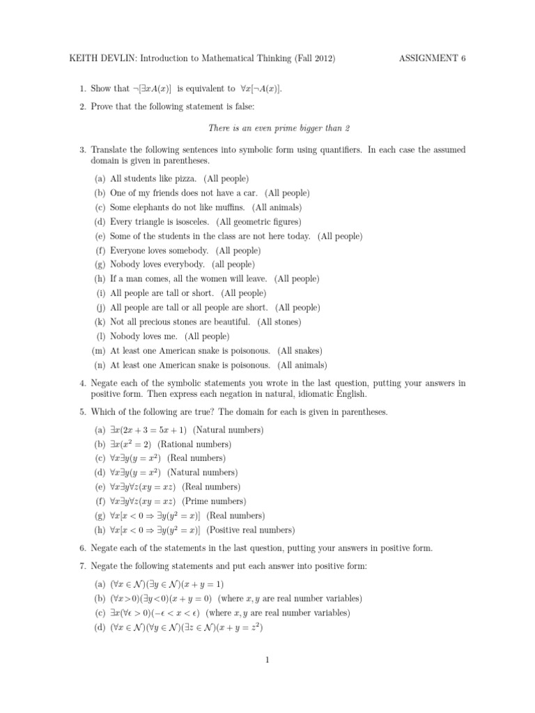 Assignment 6 | Download Free PDF | Elementary Mathematics | Syntax (Logic)