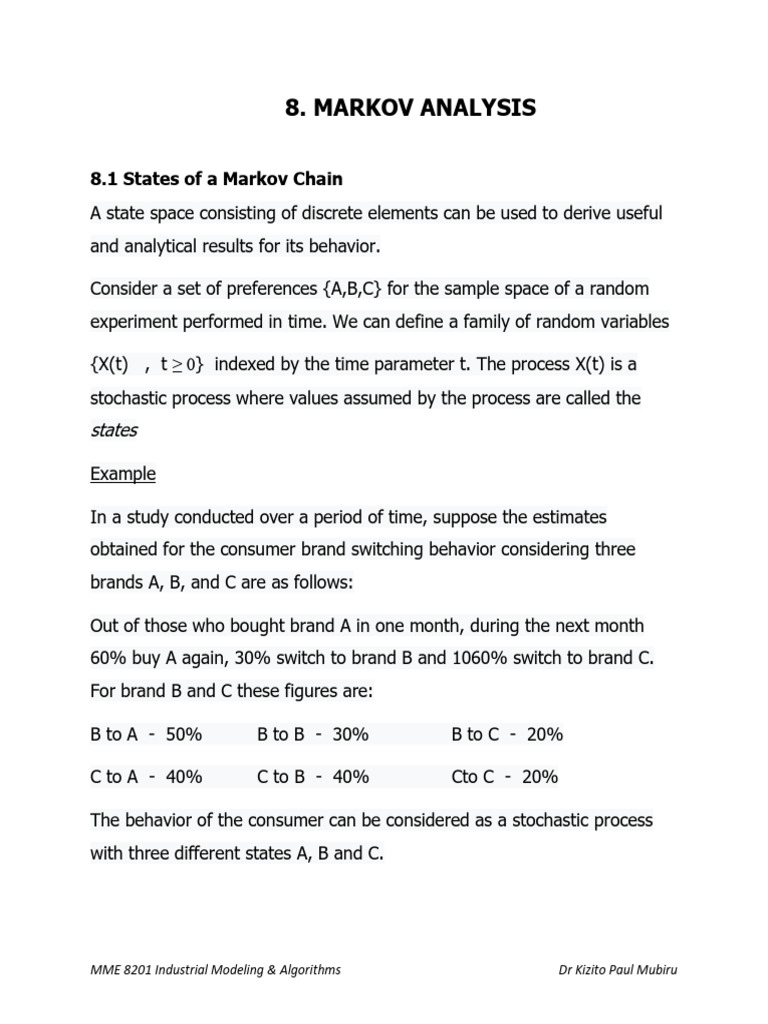 Industrial Markov Chain Analysis | PDF