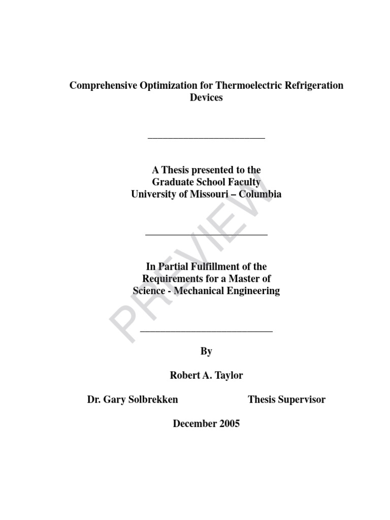 Comprehensive Optimization For Thermoelectric Refrigeration Devices | PDF | Thermodynamics ...
