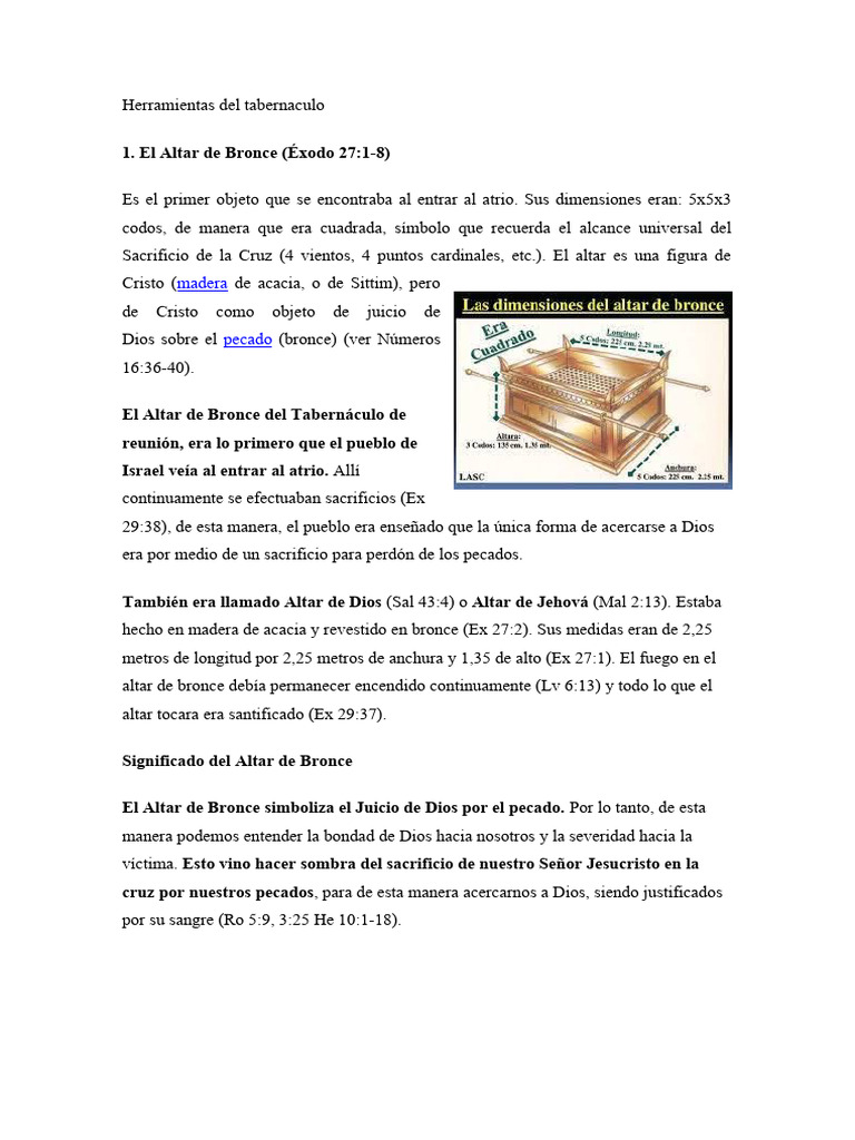 Herramientas Del Tabernacul1 | PDF | Tabernáculo | Cristo (título)