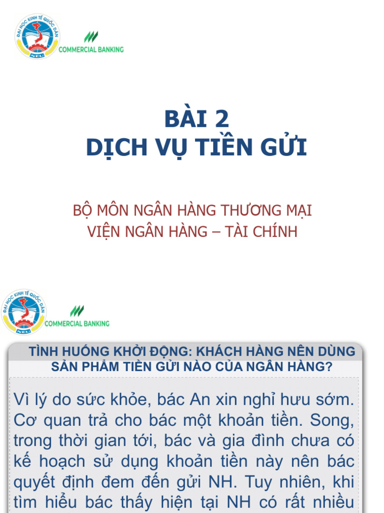 Bai 2 Dich Vu Tien Gui | PDF