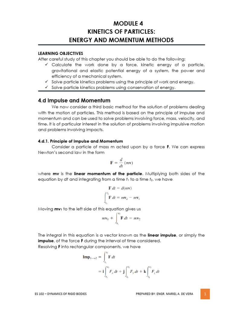MODULE 4.b | PDF | Force | Momentum