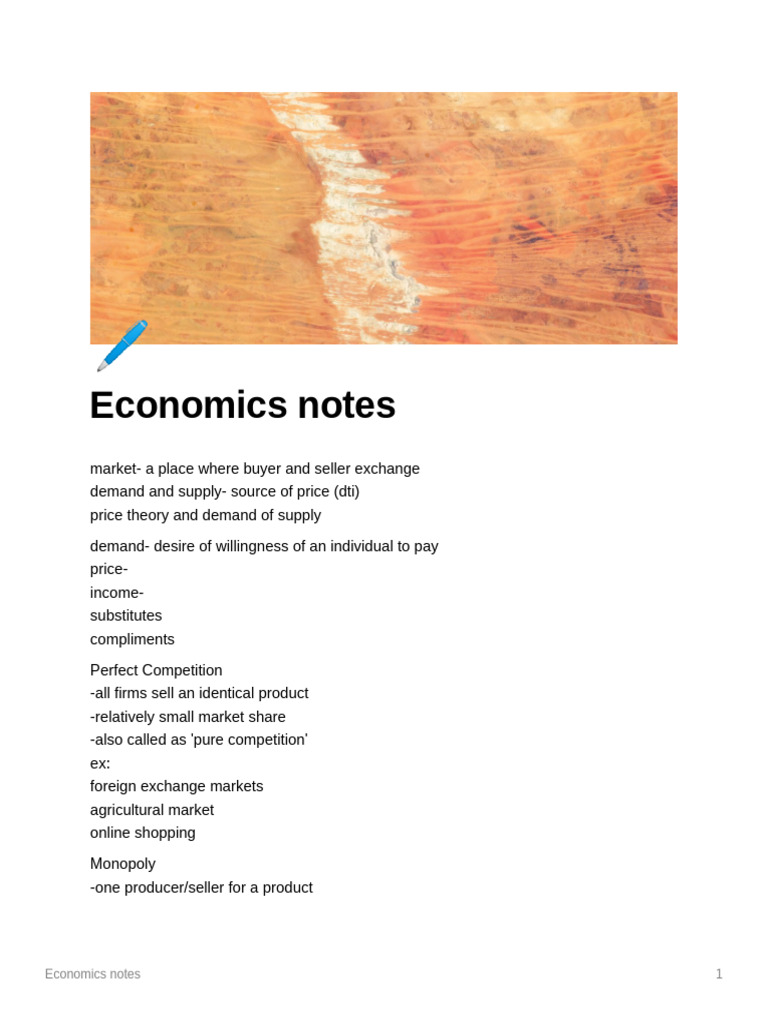Economics Notes | PDF | Demand | Price Elasticity Of Demand Economics Notes | PDF | Demand | Price Elasticity Of Demand
