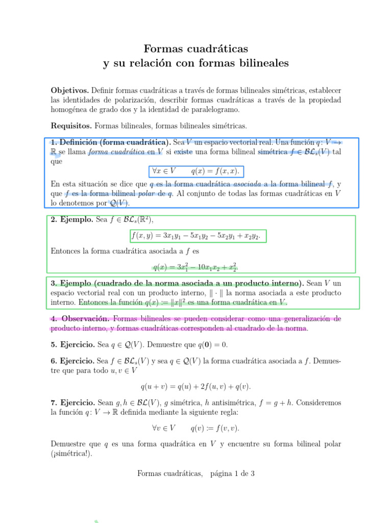 Quadratic Forms Es | Descargar gratis PDF | Función (Matemáticas ...