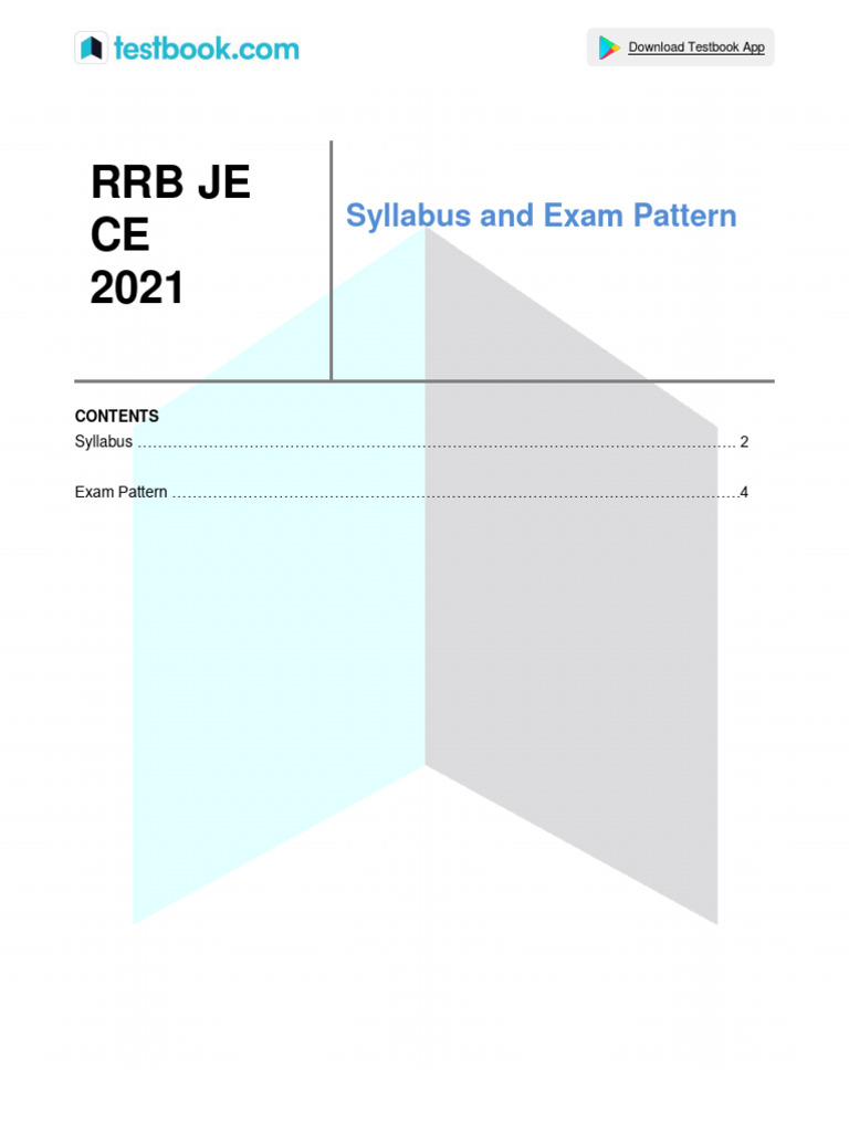 RRB Je Ce Syllabus and Exam Pattern Pdfs 5f091c05 | PDF