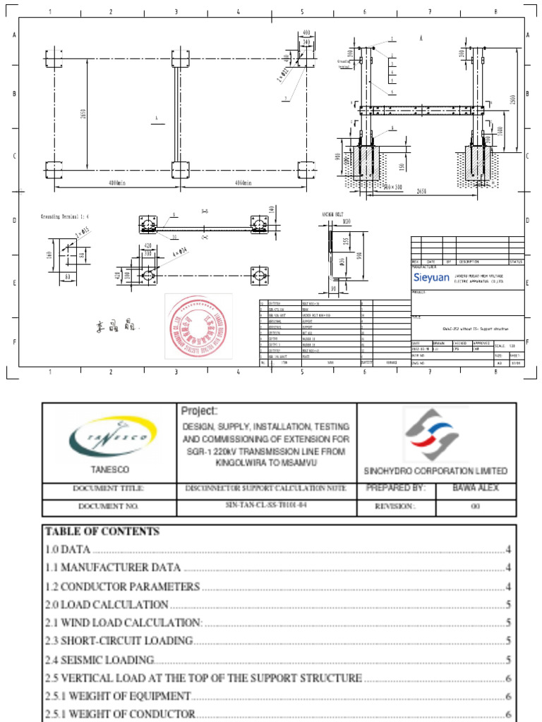 Disconnector Support Design Calculation Note R0-28-05-2022 | PDF ...