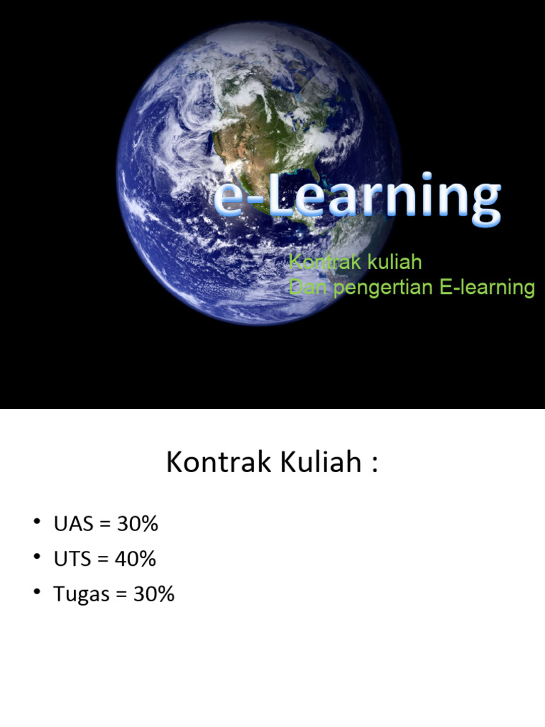 Kontrak Kuliah Dan Pengertian E-Learning | PDF | Bisnis