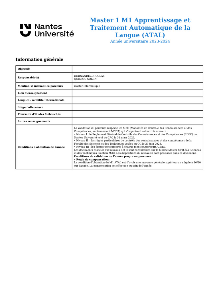Master 1 ATAL : Programme 2023-2024 | PDF | Cloud computing | Théorie ...