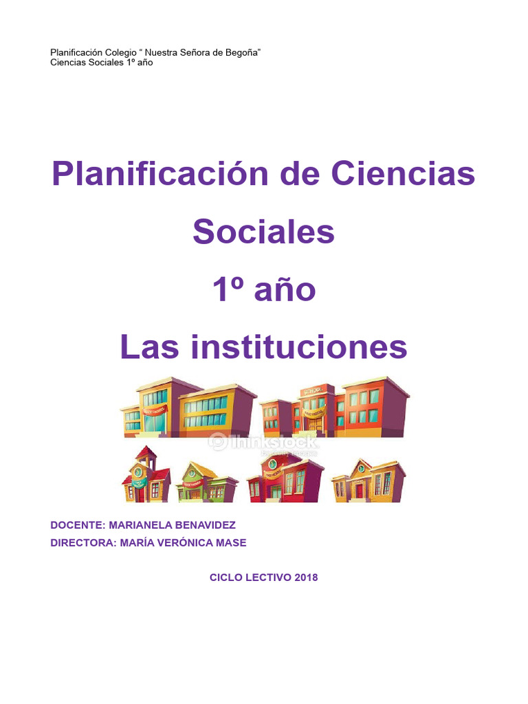 Planificación Sociales 1º Año 2018 | PDF | Escuelas | Sociedad