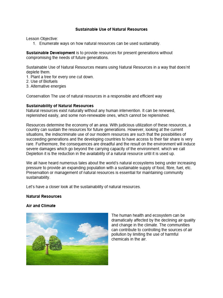 Sustainable Use of Natural Resources | PDF | Ecosystem | Reuse