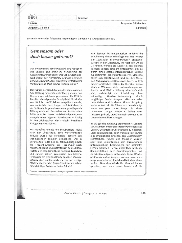 Lesen 1 Modellsatz 6 | PDF