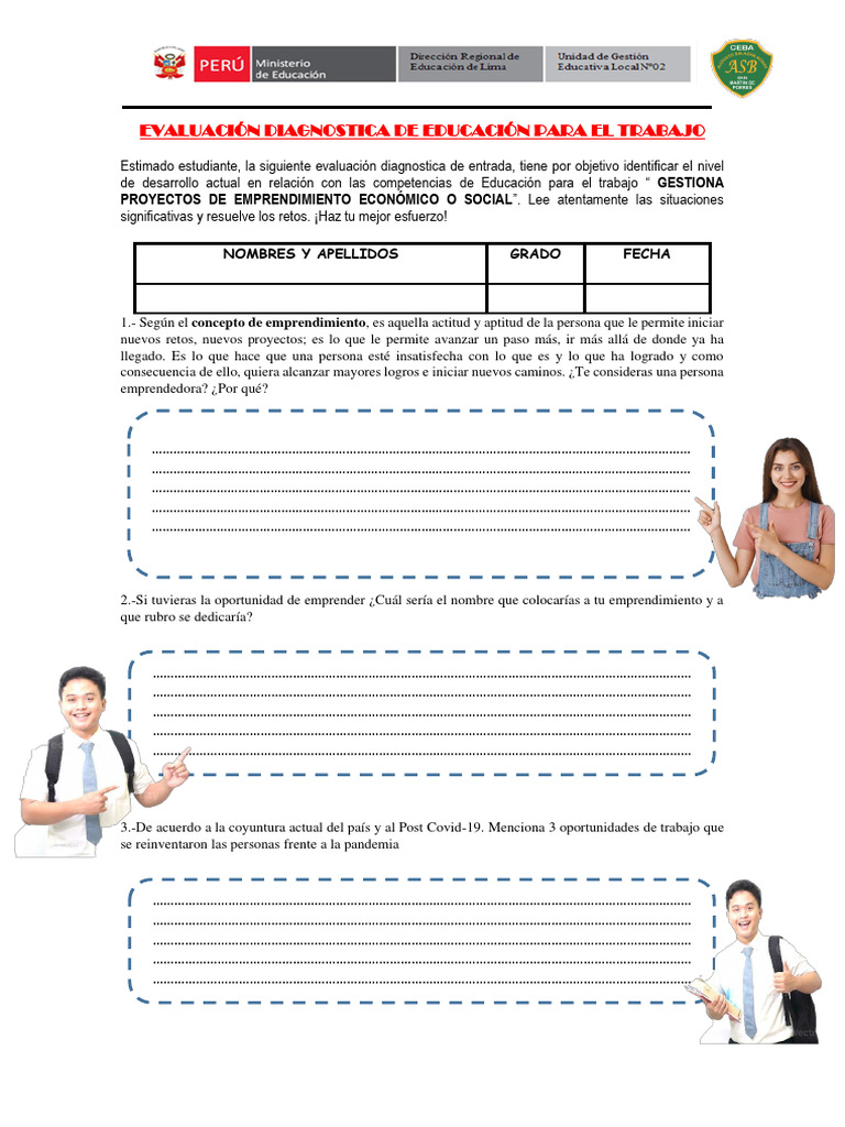 Evaluación Ept Pdf Iniciativa Empresarial