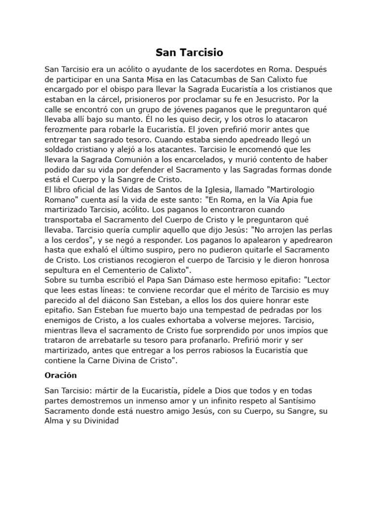 San Tarcisio | PDF