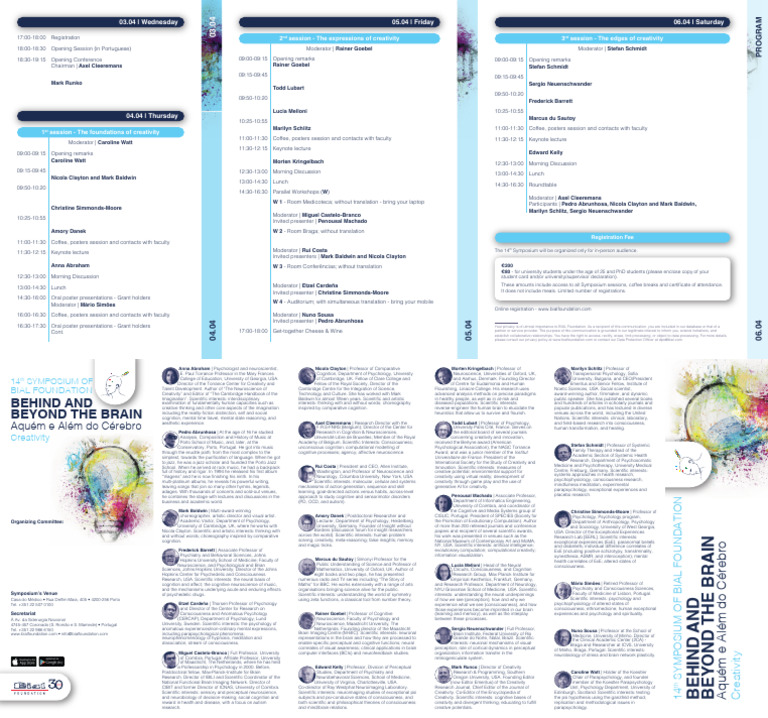 14th Symposium Program | PDF | Parapsychology | Neuroscience