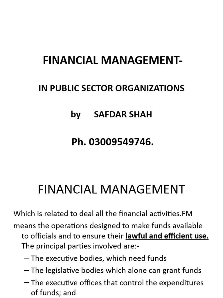 Financial Management Part 1 Pdf Budget Expense
