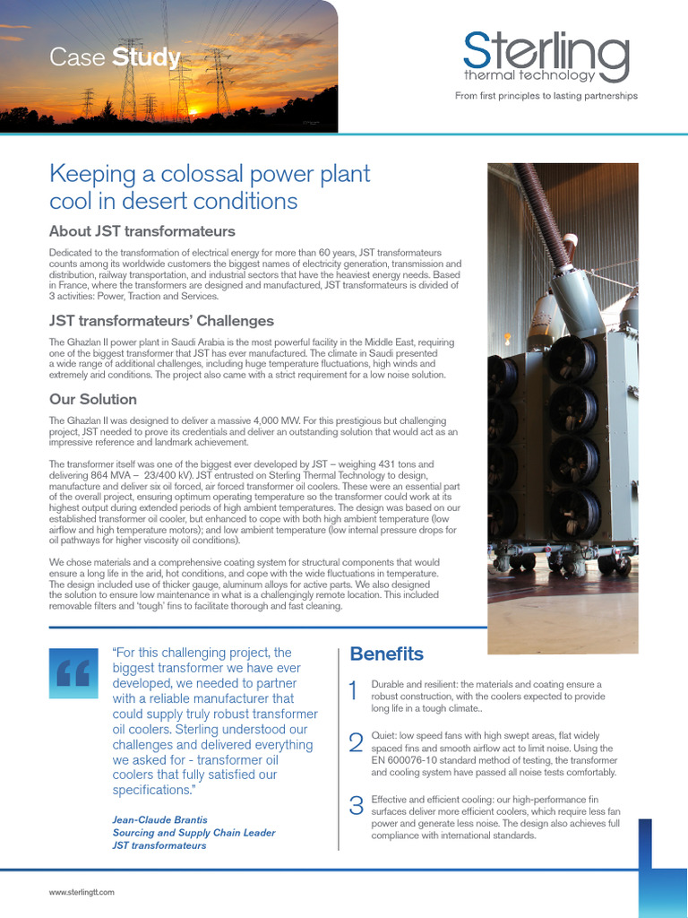 Sterling OFAF Case-Study JST-transformateurs | PDF | Transformer ...