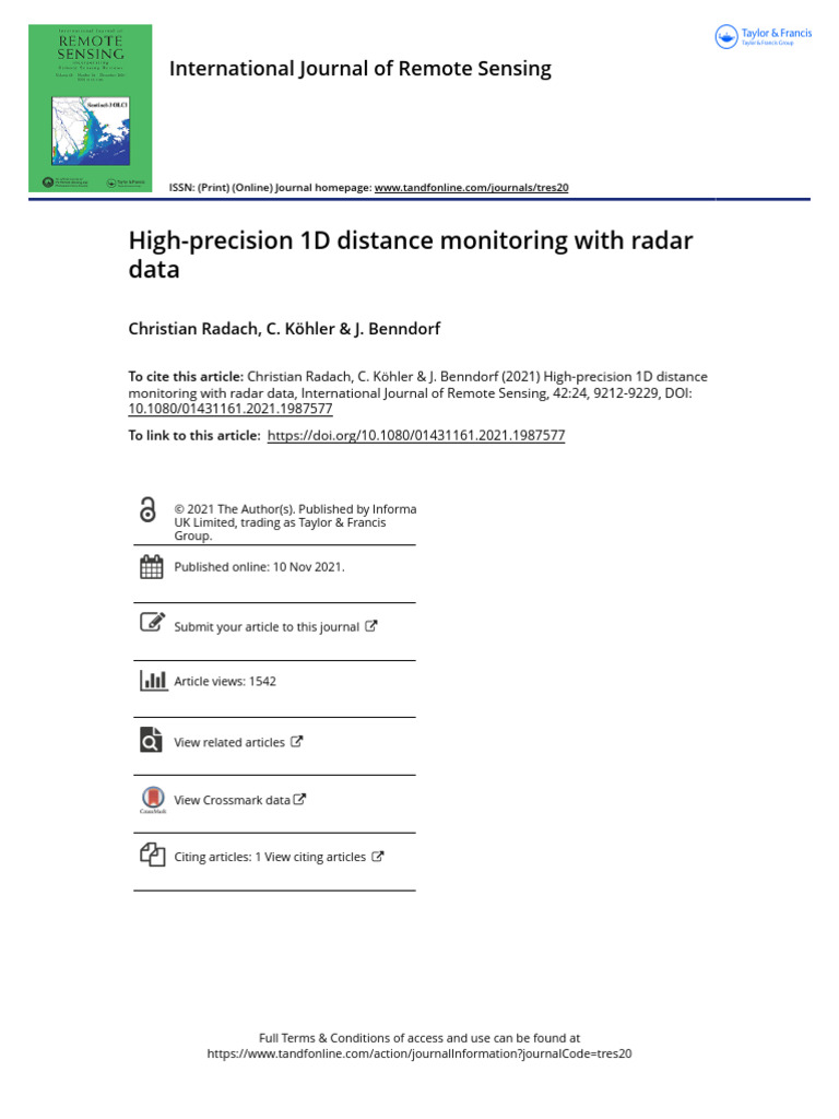 High-Precision 1D Radar Distance Monitoring | PDF | Discrete Fourier ...