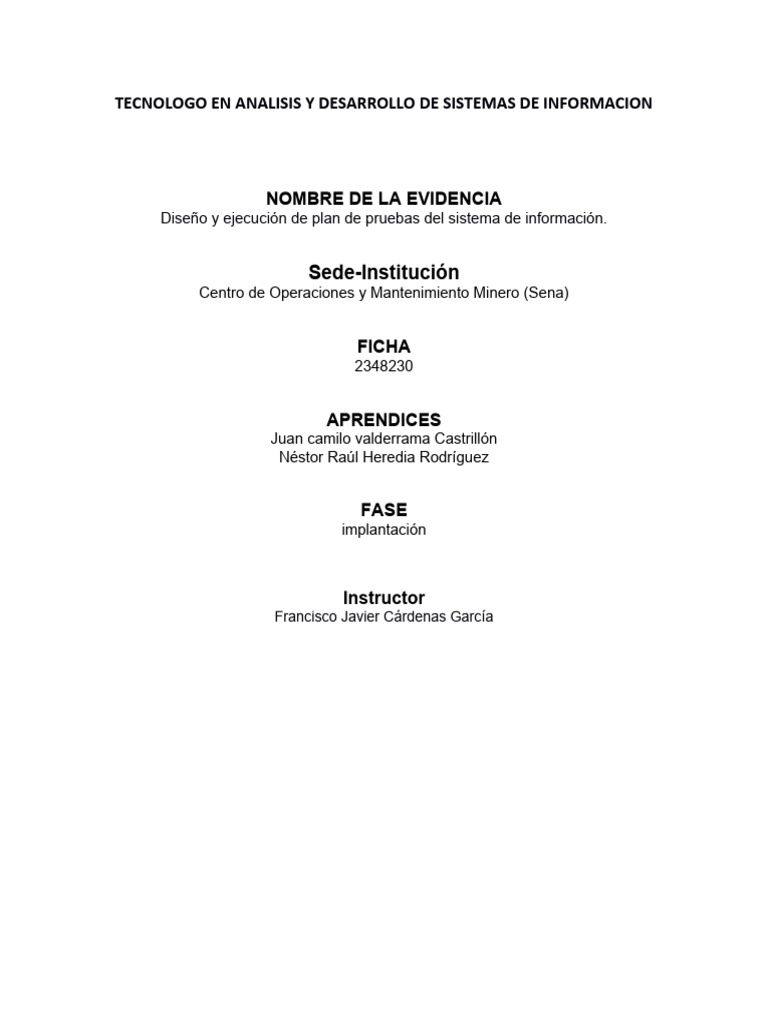 Pruebas Unitarias Evidencianadsi | PDF | Aplicación web | Software