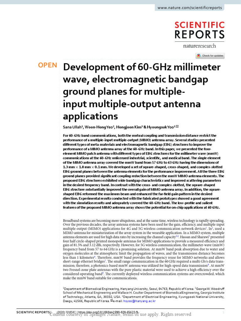 Development of 60-GHz Millimeter Wave Electromagne | PDF | Antenna ...