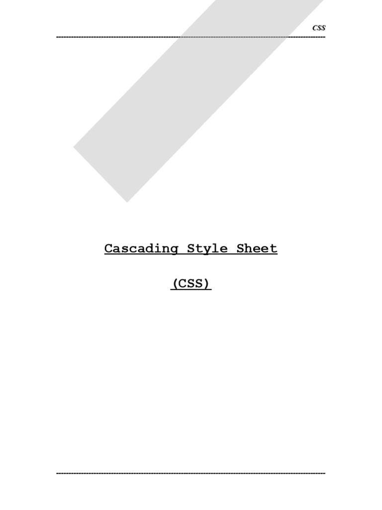 Cssnotes Pdf Html Element Html 