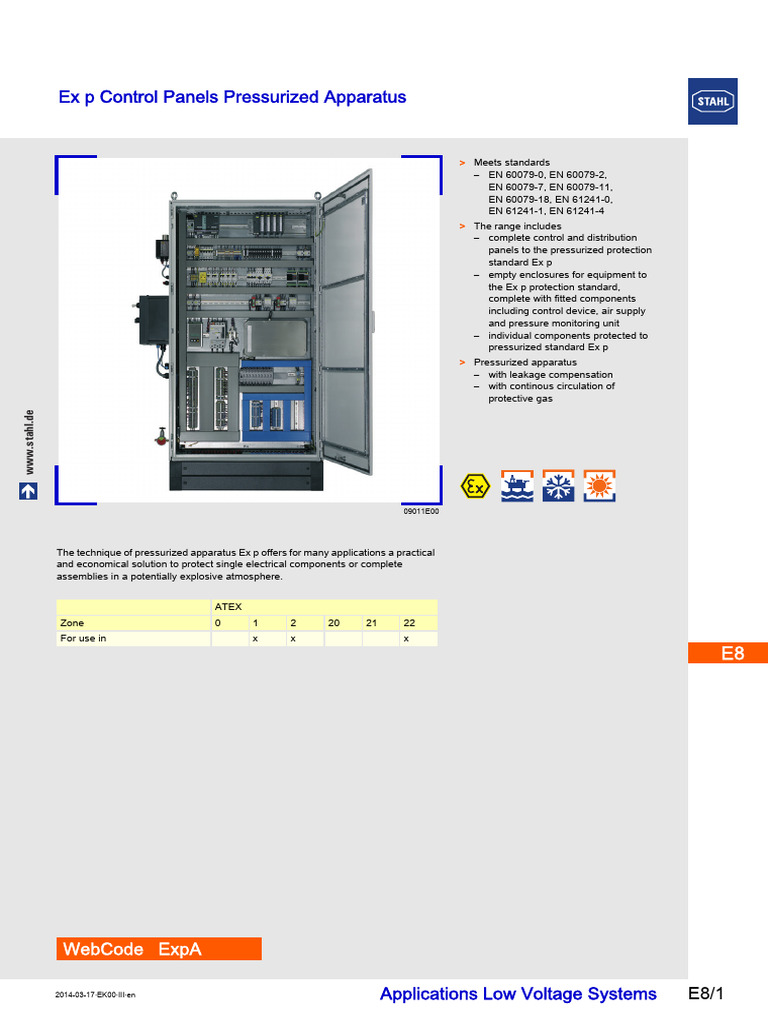 Fiche Technique Ex P Control Panels Pressurized Apparatus EN | PDF ...