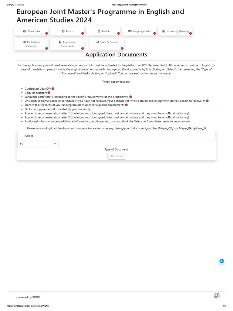 Joint Programme Application Profile | PDF