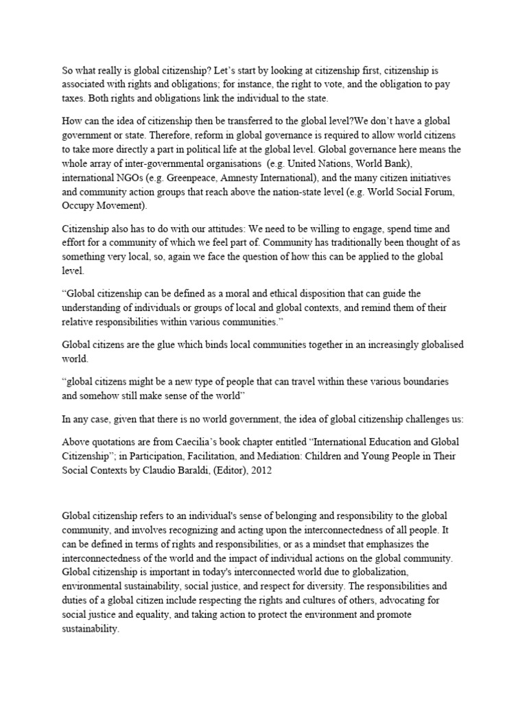 Contemporary World (Global Citizenship) | PDF | Citizenship | Globalization