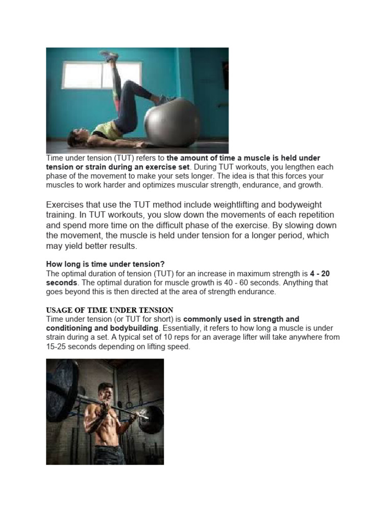 Lesson 5 Time Under Tension | PDF | Strength Training | Physical Exercise
