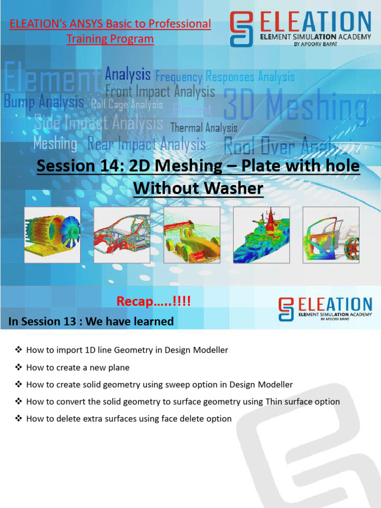 2D Meshing: Plate with Hole Guide | PDF | Stress (Mechanics)