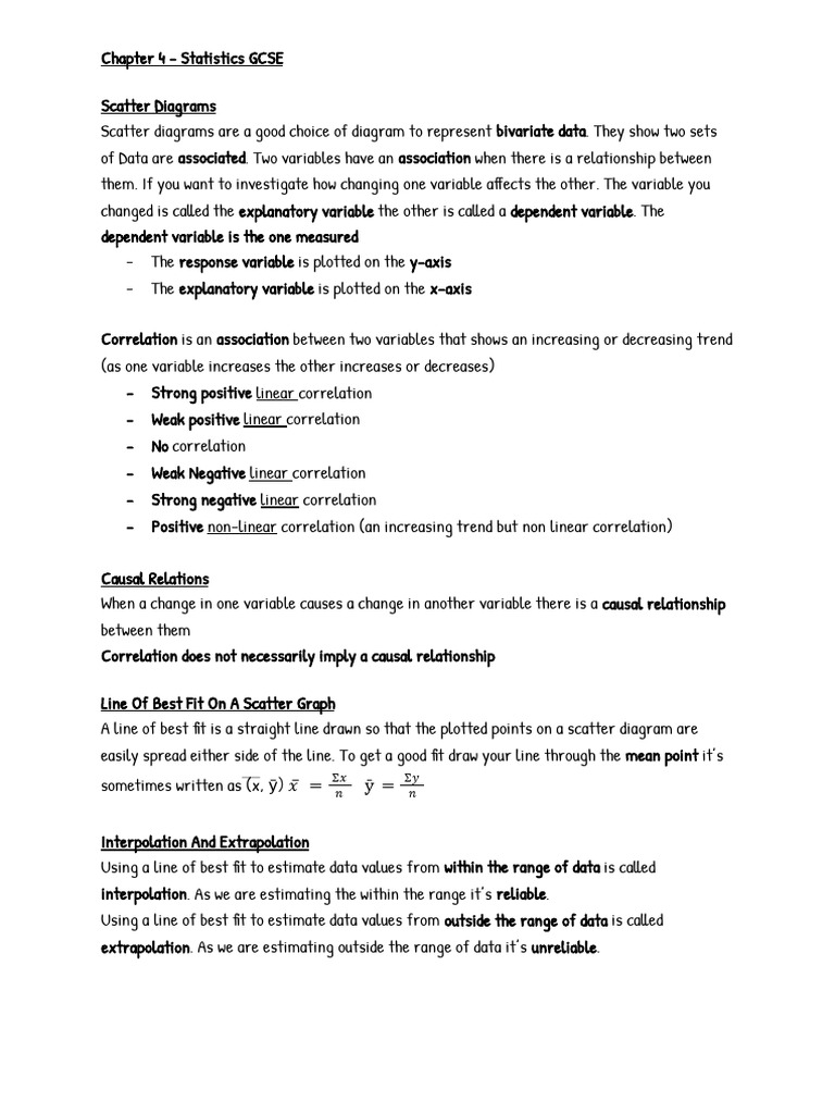 GCSE Statistics - Chapter 4 | PDF | Dependent And Independent Variables ...
