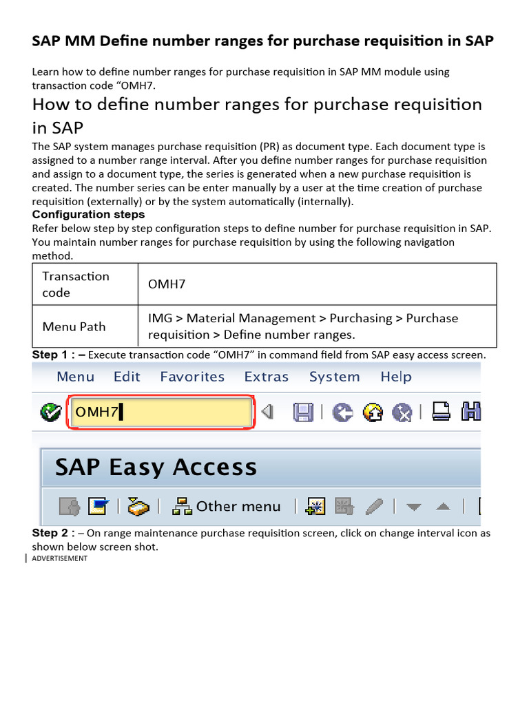 Configuration of Purch. Req Doc Type | Download Free PDF | Computing | Software