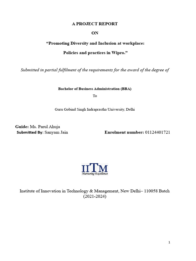 Sanyam Jain - Minor Project - Wipro | PDF | Business