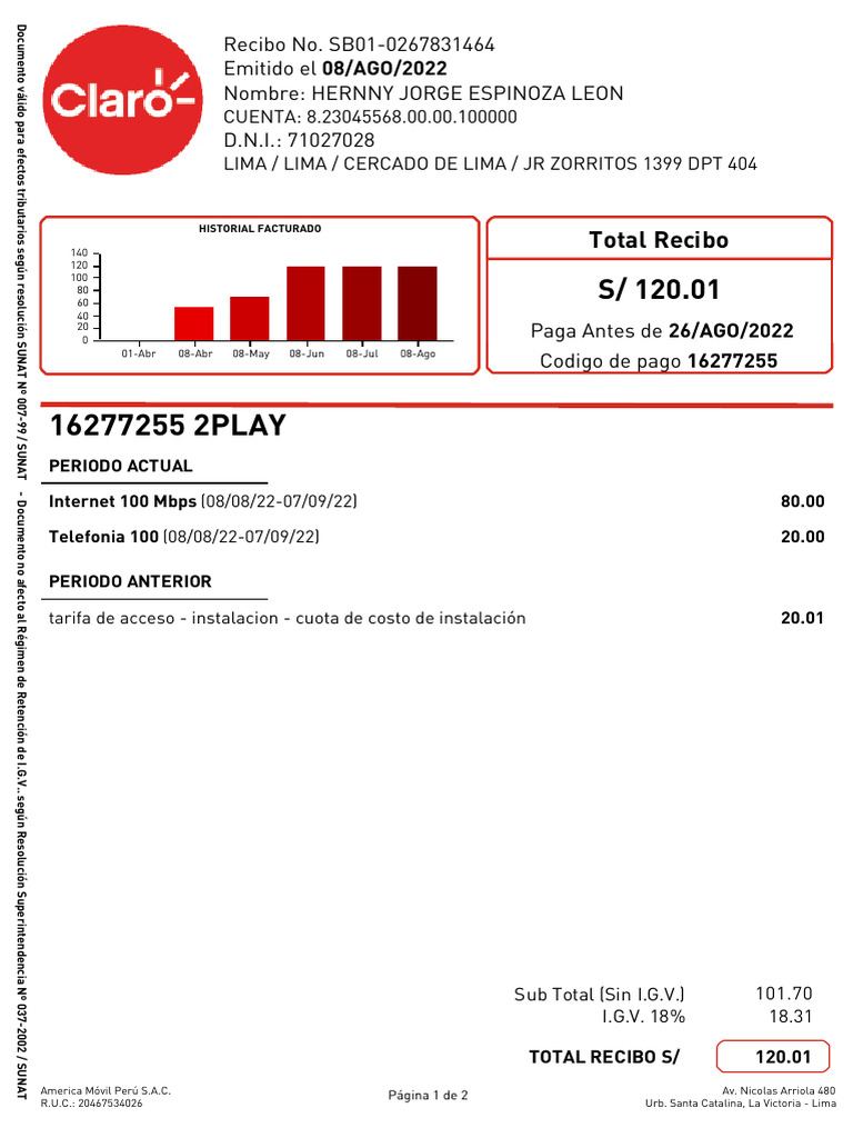 05 Recibo de Servicios Perú | PDF | Apelación