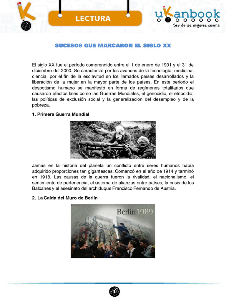 Sucesos - Que - Marcaron - El - Siglo - XX 5 CC MJ | PDF