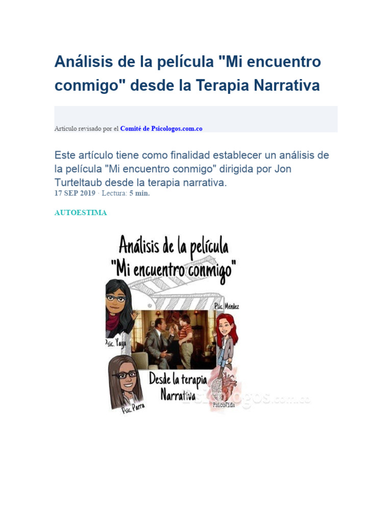 Análisis de La Película Encuentro Conmigo Mismo | PDF | Pensamiento ...