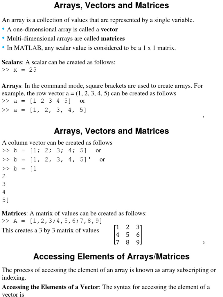 Matlab Chapter 3 | Download Free PDF | Matrix (Mathematics ...