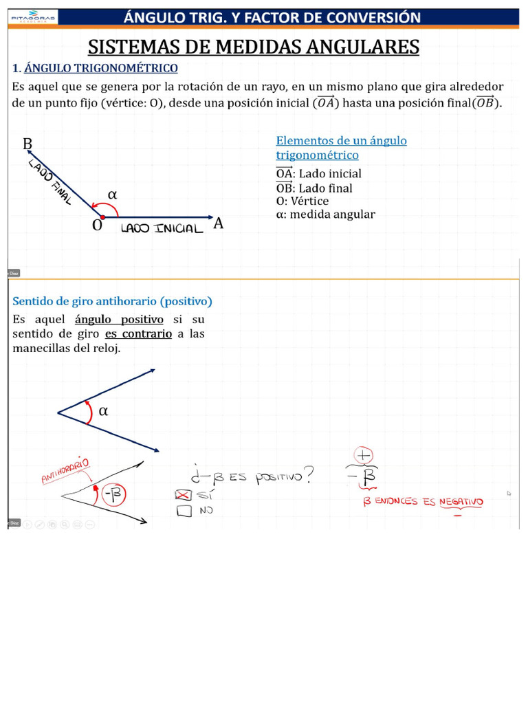 ángulo Trigonométrico Trigonometria Pdf