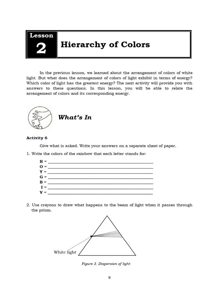Science8 q1 Mod5 Colors-Of-Light FINAL07282020 | PDF | Color | Wavelength
