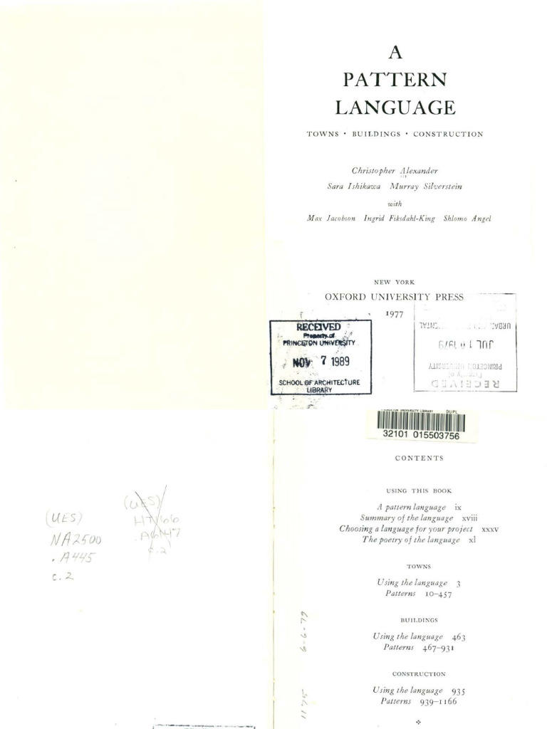 Alexander_Christopher | PDF | Planning | Urbanization