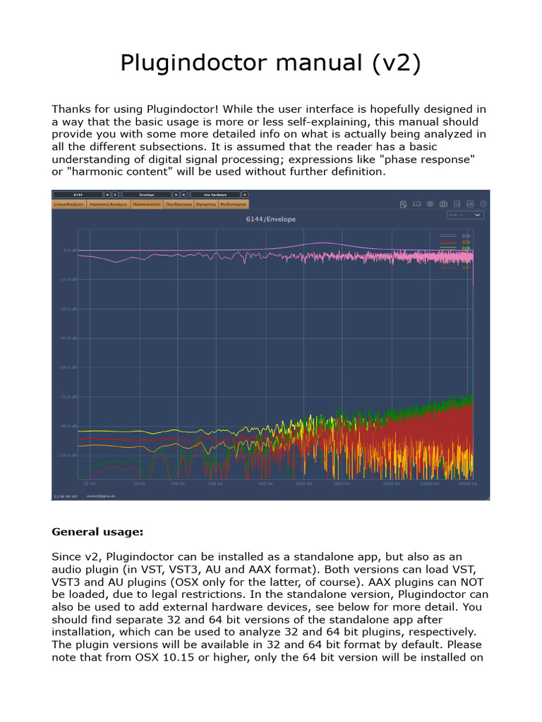 El Dotor PlugindoctorManual | PDF | Distortion | Telecommunications Engineering