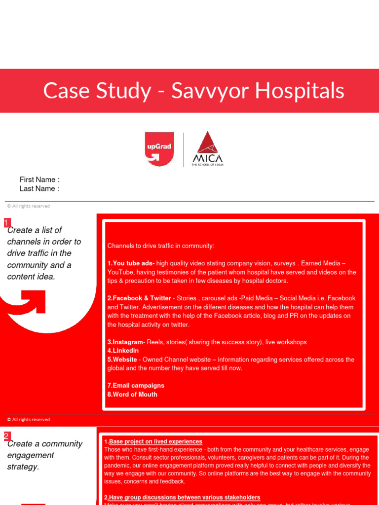 MICA - DM - Savvyor Hospitals - CASESTUDY - Archana | PDF | Social Media | Popular Culture ...
