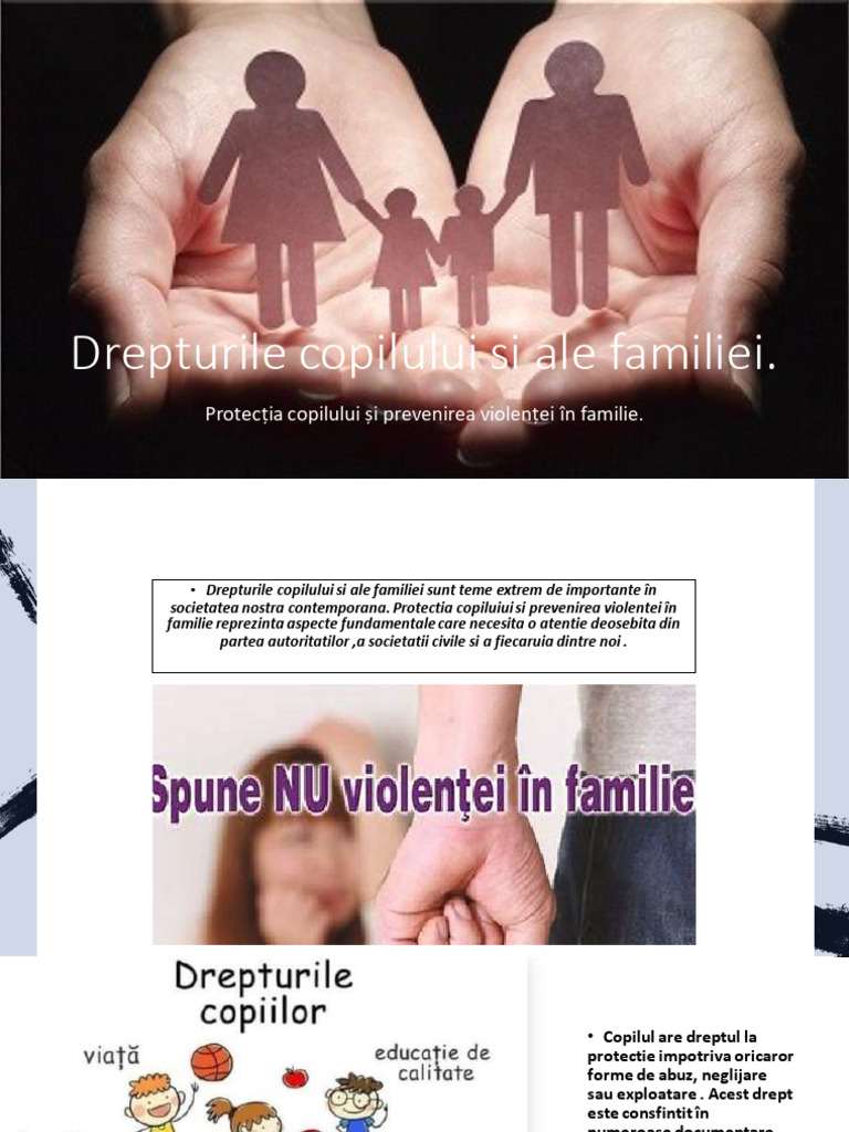 Drepturile Copilului Și Ale Familiei Prevenirea Violenței | PDF