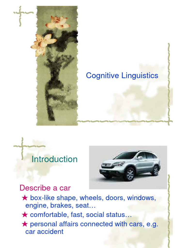 Introduction to Cognitive Linguistics | PDF | Linguistics | Cognitive ...