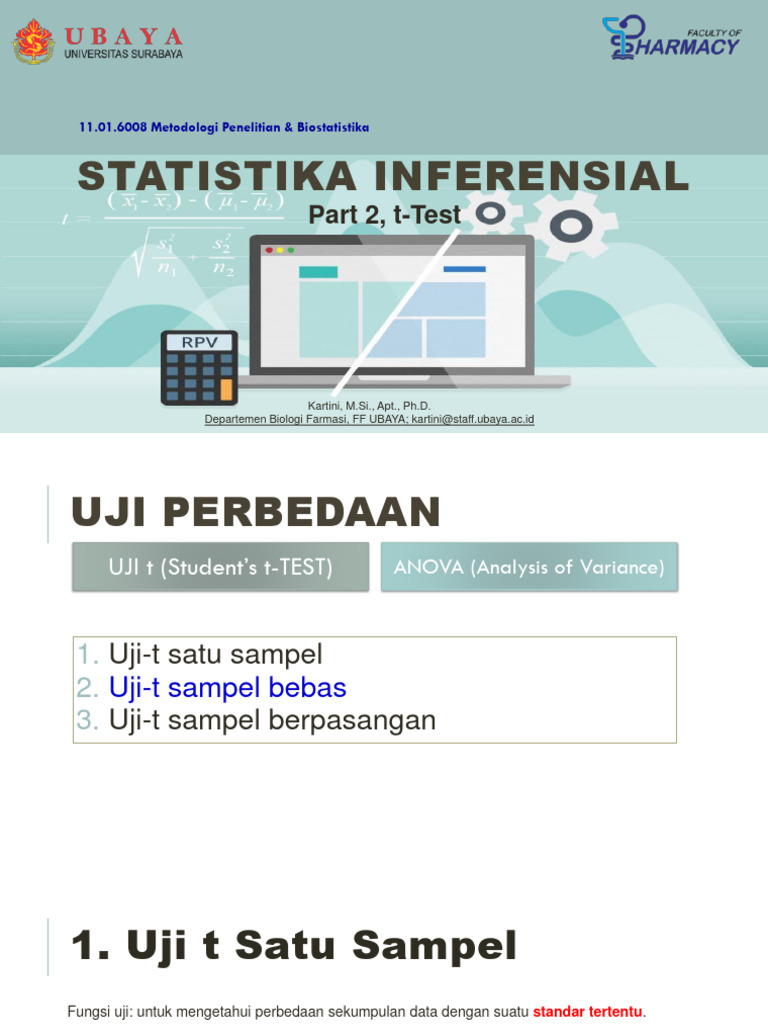 Rumus dan Uji t-Statistik Inferensial | PDF