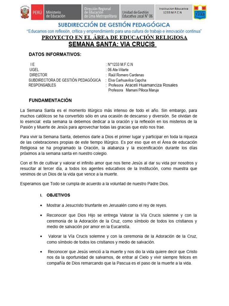 Proyecto Semana Santa: Vía Crucis 2023 | PDF | Pascua de Resurrección ...