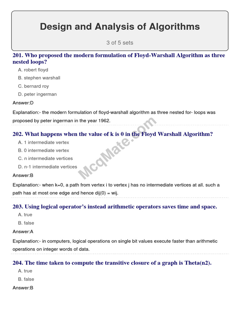 Design-And-Analysis-Of-Algorithms (Set 3) | PDF | Dynamic Programming | Time Complexity