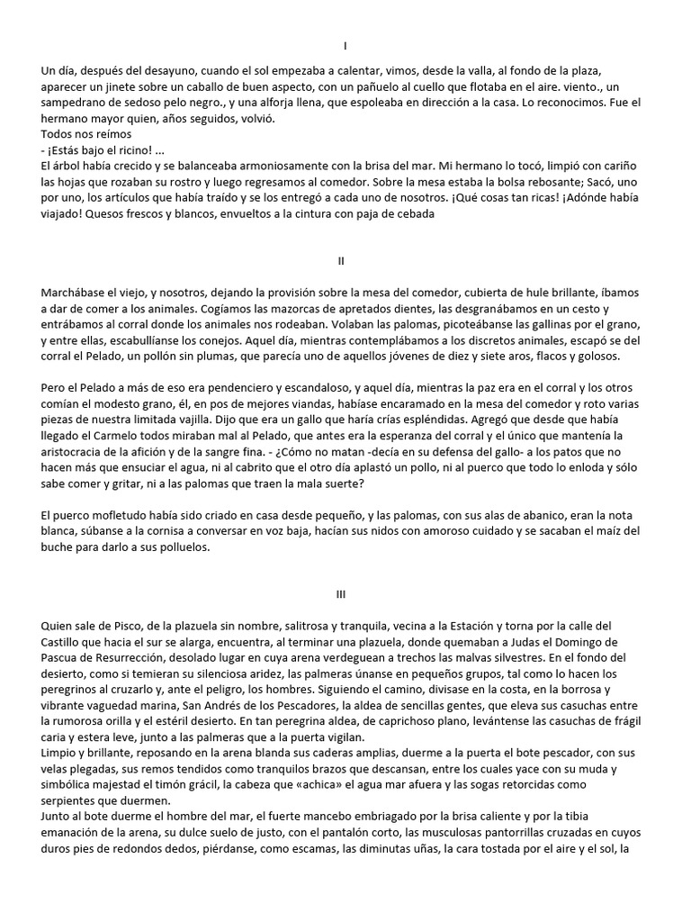 Resumen Del Cuento | PDF | Pollo