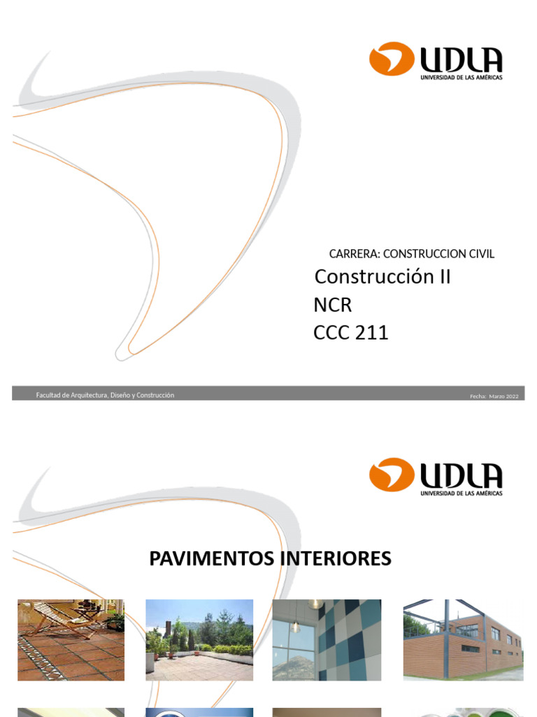 Construcción II 2022-10 - Clase 02a - Pavimentos | PDF